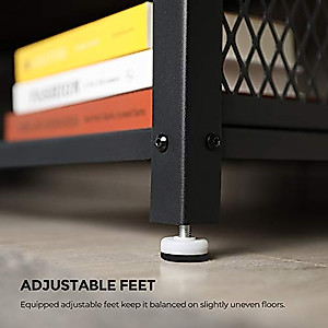 VASAGLE BRYCE TV Stand for TVs up to 43 Inches, Storage Console with Metal Shelf, Easy Assembly and Sturdy Design, Adjustable Feet, 39.4 x 15.7 x 20.3 Inches, Industrial, Rustic Brown ULTV40BX