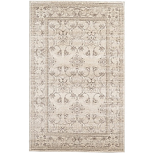 Unique Loom La Jolla Collection Botanical, Contemporary, Traditional, Rustic, Border Area Rug, 5' 1" x 8' Rectangle, Ivory/Beige