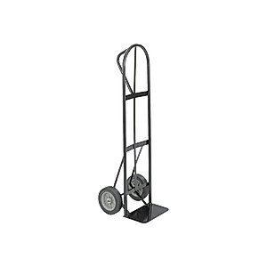 Safco Products Tuff Truck P-Handle Utility Hand Truck, 400 lbs. Capacity, 14"x7" Toe Plate, Black, with Solid Rubber 8" Wheels & Ball Bearings
