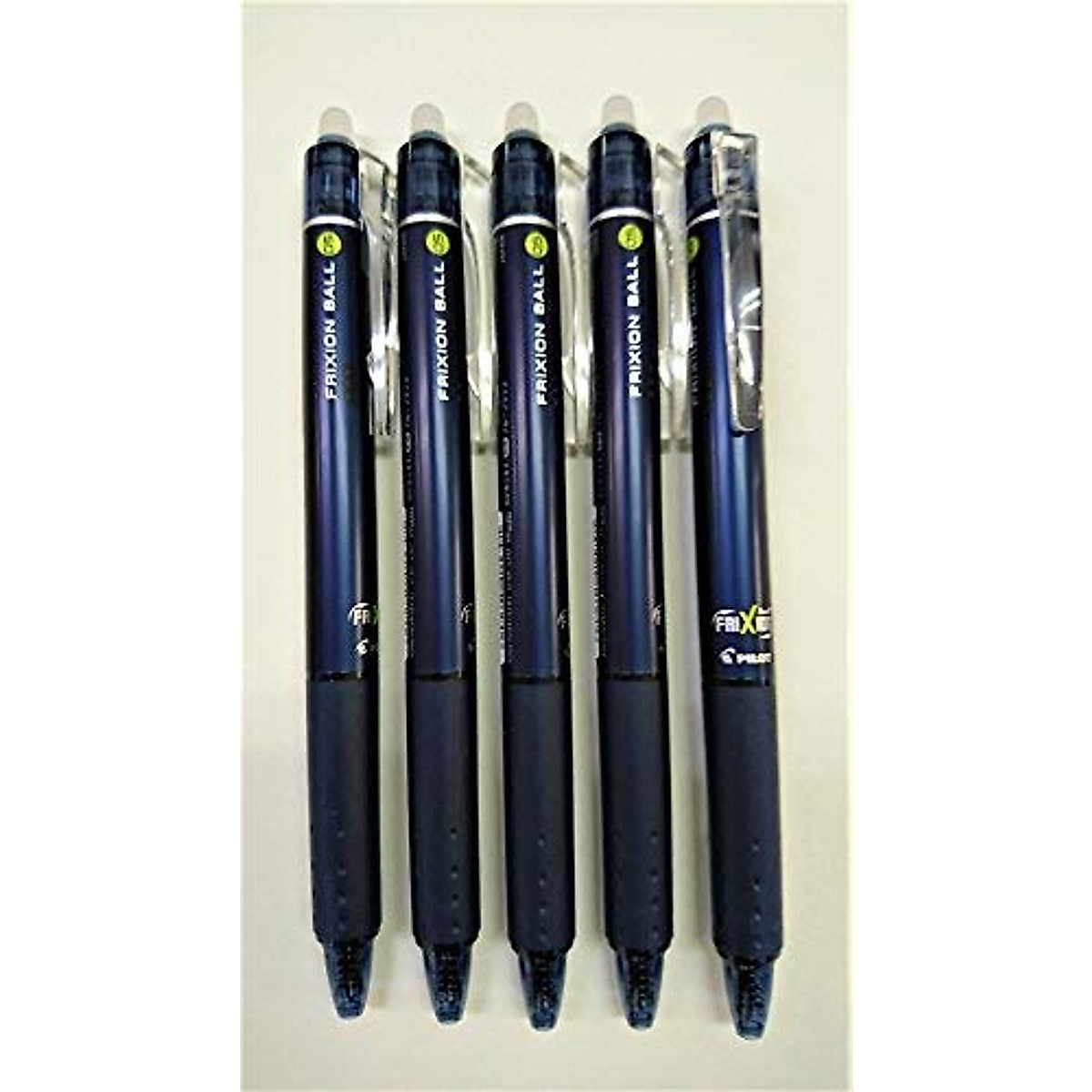 Pilot FriXion Ball Knock Retractable Erasable Gel Ink Pens, Extra Fine Point 0.5mm, Blue Black Ink, Pack of 5