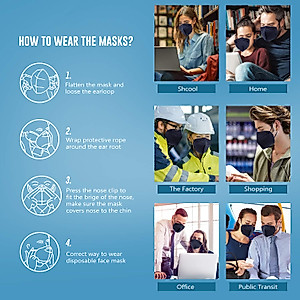 WWDOLL KN95 Face Mask 100 Pack, 5-Layer Breathable Disposable KN95 Mask for Adult Protection, Purple