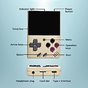 Miyoo Mini Plus White with 64G TF Card, 3.5 Inch IPS Game Console with Multi-emulators, Mini Retro Handheld Gifts for Children and Family, Nostalgic Game Machine Built in Games (White)