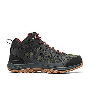 Columbia Men's Redmond III Mid Waterproof Hiking Shoe, Nori/Red Jasper, 13