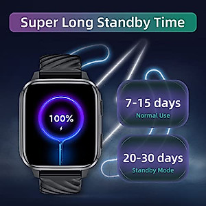 WM Welly Merck Smart Watch, 1.85" Full Screen Fitness Tracker for Android & iOS Phones with Call Heart Rate Sleep Step Monitor, 137 Sport Modes, IP68 Waterproof, Smart Watch for Men Women