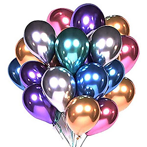 Metallic Latex Balloons Party Balloons 12 inch 50pcs Assorted Color