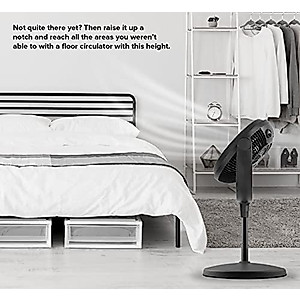 Air Monster 12 Inch Power Stand Fan and Floor Fan, Room Fan, Turbo fan, Air Circulator Fan, 3 Speed Settings, High Velocity, Adjustable Tilt, Black