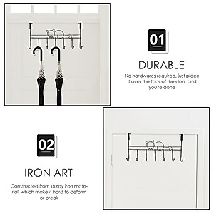 Cabilock Organizer Scarf for Glass Free Rack Back with Coat Hook Coats Duty Hanger Decorative Cat Clothing Metal Hooks Black Bathroom Bath Hats Office Key Iron Kitchen Bag Towel Holders