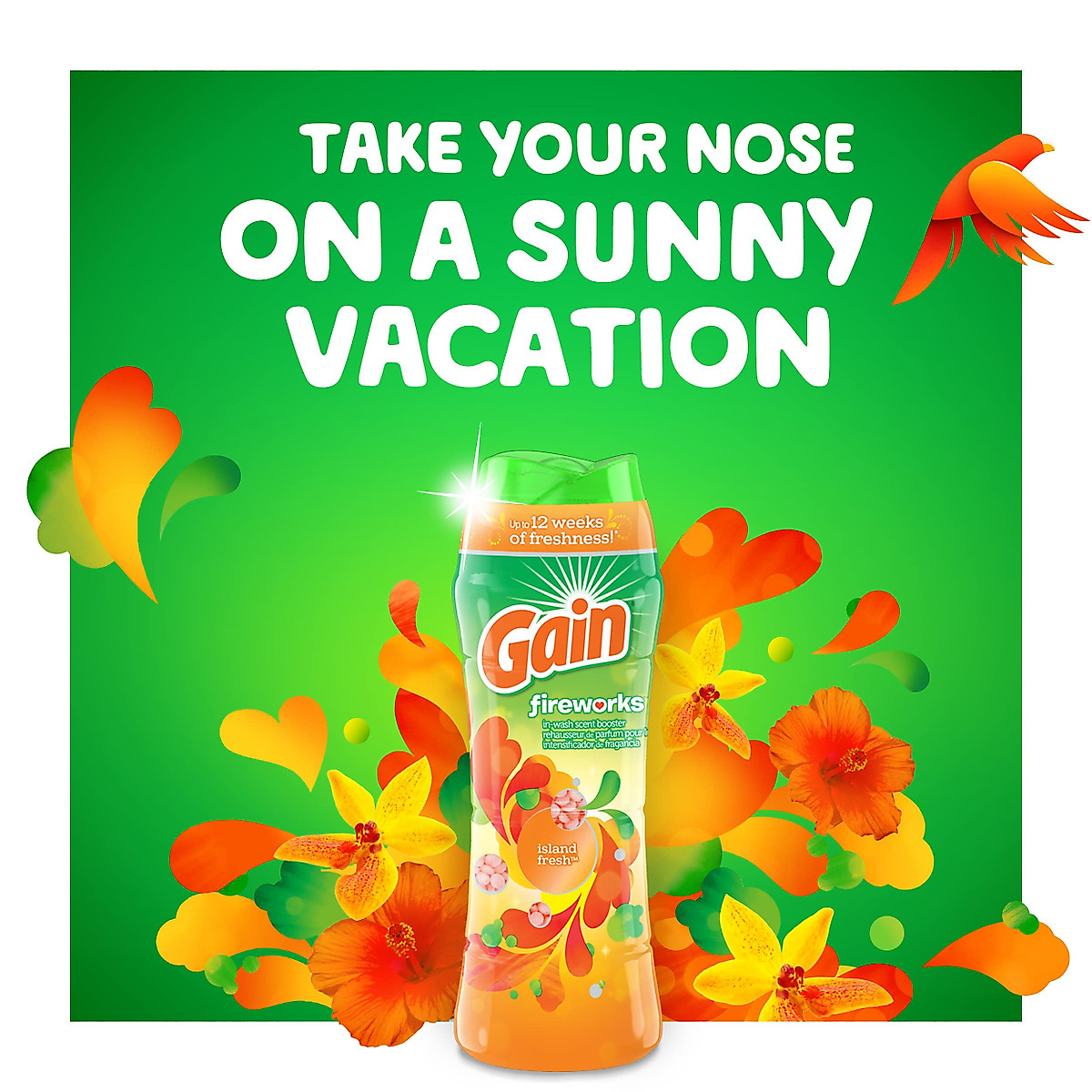 Gain Fireworks Laundry Scent Booster Beads for Washer, Island Fresh, 20.1 oz