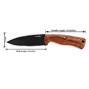 Perkin Hunting Knife With with Leather Sheath Full Tang Fixed Blade Knife Bushcraft Knife - Bush700