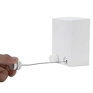 Retractable, Telescopic Adjustable Wall Mounted Drying Rope for Indoor Outdoor, Max Load 44lb(White) (Color : White)