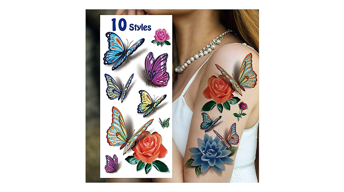 Cerlaza 78 Styles 3D Temporary Tattoos for Women
