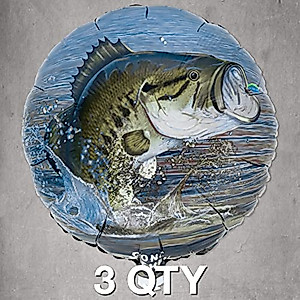 Havercamp Gone Fishin' Party Balloons (3 Pcs.); 3 18" Round Foil Mylar Balloons from the Trademarked Gone Fishin' Party Collection!