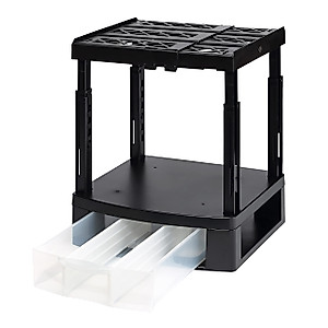 Tools for School Locker Drawer and Height Adjustable Shelf. Includes Removable Drawer Dividers. Heavy Duty. Fits 12 Inch Wide Locker (Black, Single Drawer)