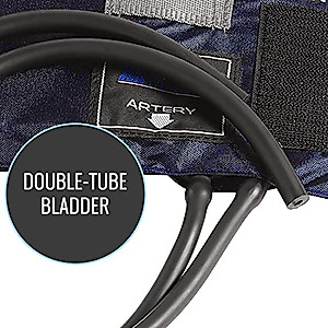 MABIS Sphygmomanometer Blood Pressure Replacement Cuff and Two-Tube Bladder, Adult Size, Blue