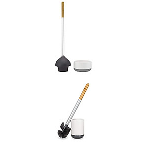 Full Circle Royal Flush Toilet Brush and Plunger Set