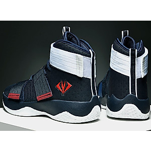 YAXE Women's Fashion High Top Sneakers Running Tennis Basketball Shoes Size 7/6 Blue Red