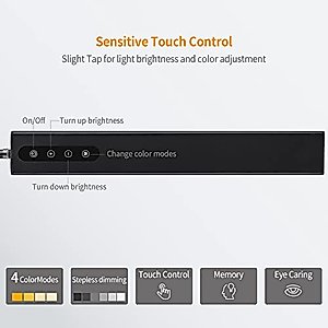 PHIVE LED Desk Lamp, Architect Clamp on Desk Light, Eye-Caring Metal Swing Arm Drafting Table Lamp, Dimmable, 4 Color Modes - Great for Workbench, Office, Task, Reading, Drawing (Upgraded Version)