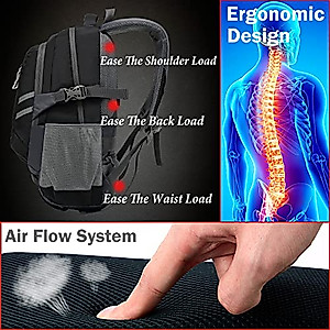 ProEtrade Backpack Bookbag for College Laptop Travel, Fit Laptop Up to 15.6 inch Multi Compartment with USB Charging Port Anti theft, Gift for Men Women (Black)