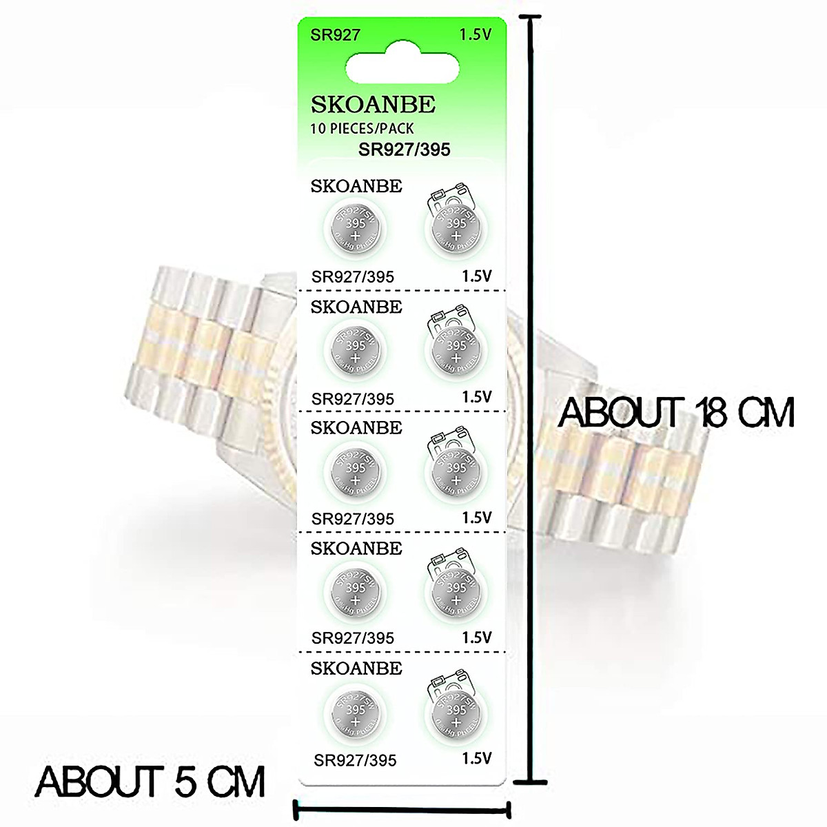 SKOANBE 10PCS LR926 SR927SW 1.5V AG7 399 395 395A LR57 Button Coin Cell Watch Battery