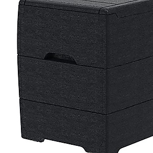 Duramax 71 Gallon Outdoor Furniture Organizer Storage Box Bench with Wheels and Side Handling Grip for Patio, Deck, and Garden, Brown