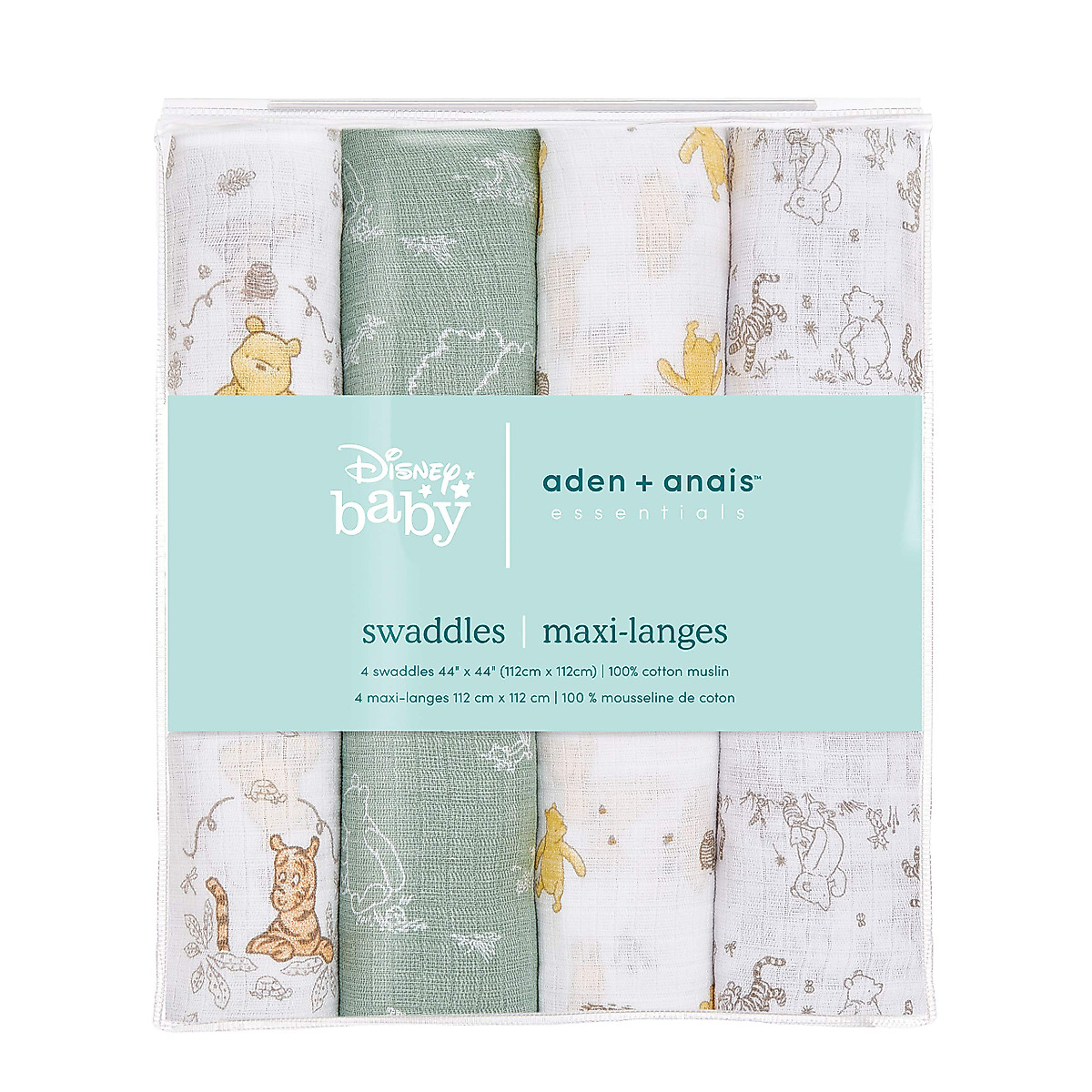 aden + anais Essentials Burpy Baby Bib, 100% Cotton Muslin, Soft Absorbent 4 Layers, Multi-Use Burp Cloth and Bib, 22.5” X 11”, Single, Dino Time