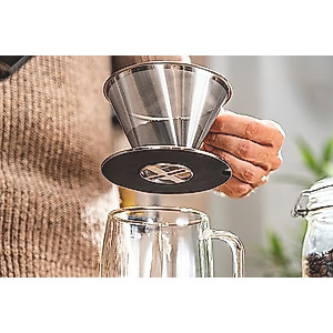 ZWILLING Pour Over Coffee Maker, 16 oz, 1-4 cups, 18/10 Stainless Steel Sustainable and Reusable Filter, Easy-To-Grip Handle with Anti-Slip Bottom Plate, Dishwasher safe