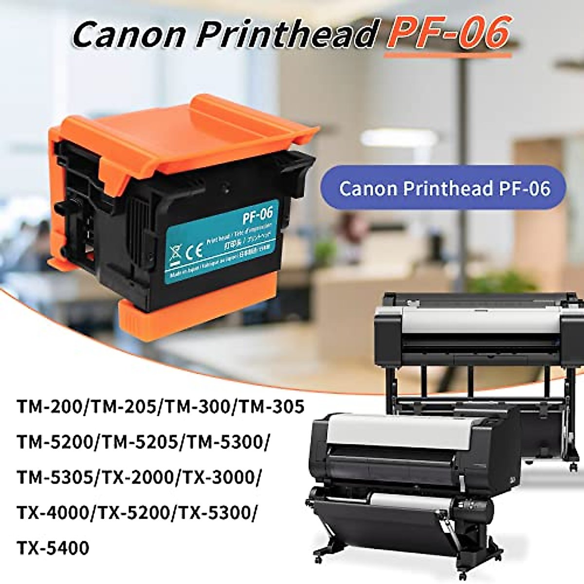 Printhead (PF-06) Compatible with Canon TA-20/TA-30/TA-5200/TA-5300/TM-200/TM-205/TM-300/TM-305/TM-5200/TM-5205/TM-5300/TM-5305/TX-2000/TX-3000/TX-4000/TX-5200/TX-5300/TX-5400,Print Head Replacement