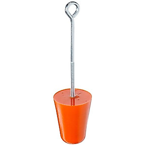 UltraTech 2114 Polyurethane Conical Ultra-Drain Plug, 3" Diameter, Orange