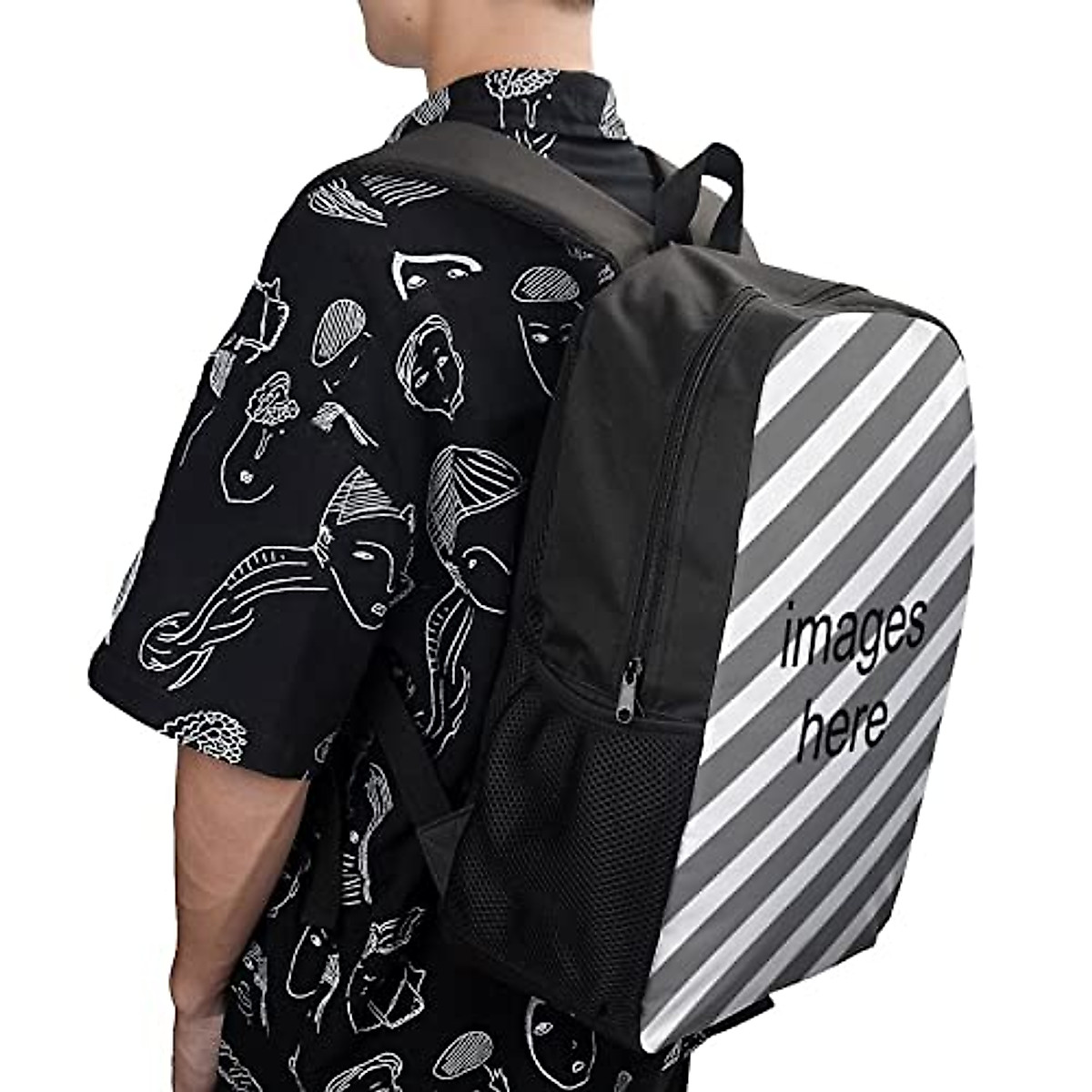 Zeuxukw Backpack Bookbag Casual Daypack Lightweight Rucksack with Water Bottle Holders For Teens College Library Travel One Size