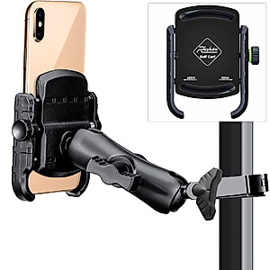 Roykaw Golf Cart Phone Mount Holder Compatible with iPhone/Galaxy/Google Pixel- Fit for EZGO Club Car Yamaha and Most Other Golf Cart Models,Upgrade Quick Release
