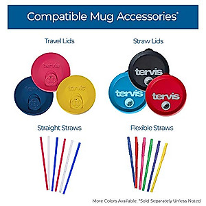 Tervis Clear & Colorful Lidded Made in USA Double Walled Insulated Tumbler Travel Cup Keeps Drinks Cold & Hot, 16oz Mug, Red Lid