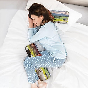 xigua Farm Animals Neck Roll Pillow for Neck Relief with Removable Washable Cover - Memory Foam Round Cylinder Bolster, Ergonomically Designed for Head, Neck, Back, and Legs