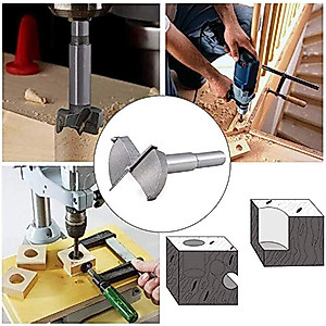 Forstner Drill Bit Set 16pcs 15-35mm Punching Bit Wood Slabs Flat Wing Drilling Hole Hinge Cemented Carbide Drilling Counterbore Flat Bit Drill Set Woodworking Hole Saw Wood Cutter Tool (16pcs)