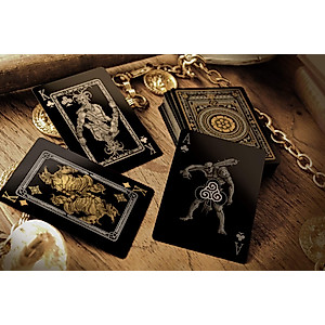 Gent Supply Plastic Waterproof Mythical Creatures II (All New Creatures) - Black Silver & Gold Edition Playing Cards