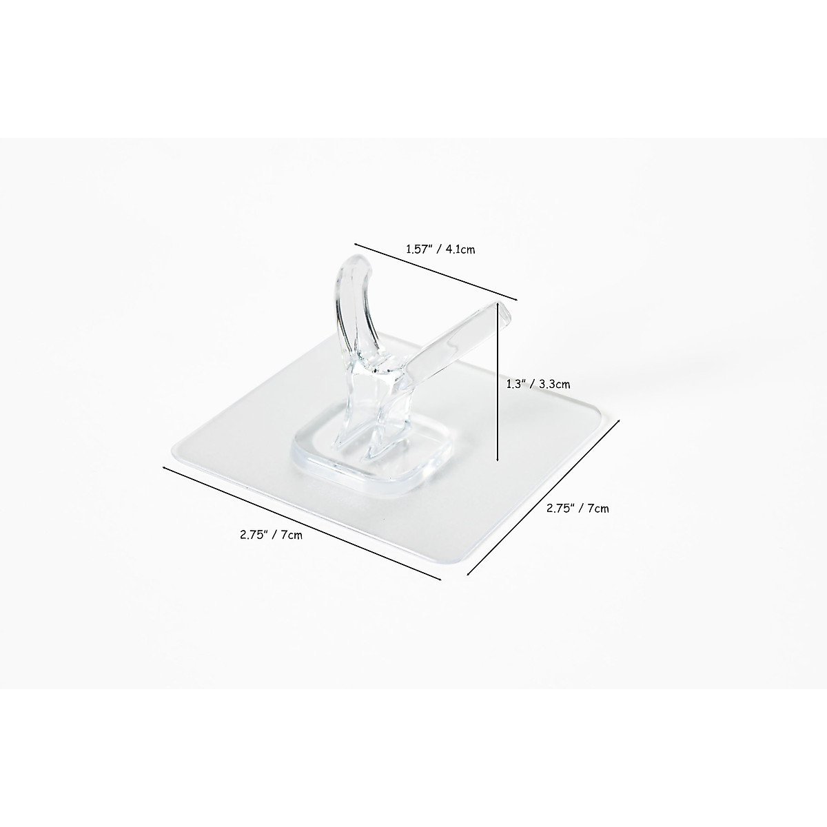 COLINCH Heavy Duty Waterproof Adhesive Wall Hooks, Double Hook Design for Razor Holder, Sticky Bathroom Hooks. 4 Pcs - Clear