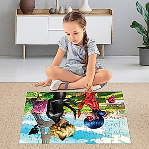Miraculous Ladybug Kids Floor Puzzle Featuring Lady & Cat Noir. Educational Gifts for Boys and Girls. Colorful Pieces Fit Together Perfectly. Great Birthday Gift for Boys, and Girls