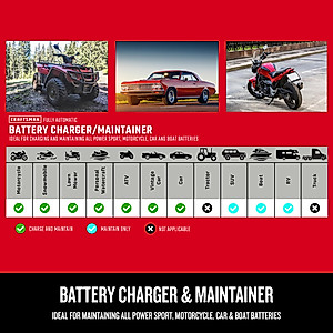 CRAFTSMAN Battery Charger and Maintainer, CMXCESM259, 3-in-1, Fully Automatic, 1.5 Amps, 6 Volt, 12 Volt, for Car, SUV, Truck, and Marine Batteries