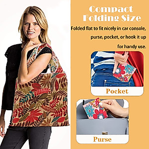 FulSurgus 6 Pack Reusable Foldable Grocery Shopping Bags, Machine Washable Groceries Bags Sturdy Lightweight Nylon Bags