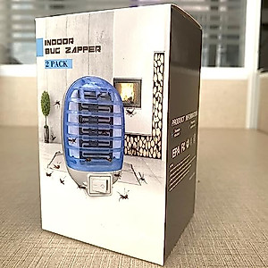 Qremove Indoor Bug Zappers, Electronic Insect Killer Fly Insect Trap Plug-in Mosquitoes Killer Mosquito Zapper with Blue Lights for Living Room,Kitchen,Bedroom,Baby Room,Office (2packs)