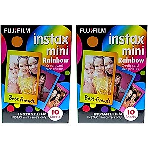 Fujifilm Instax Mini Instant Rainbow Film, 10 Sheets, 2 Value Set