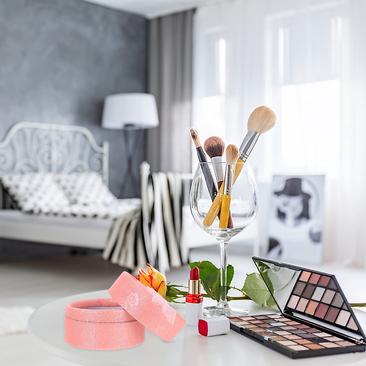 Cabilock 20pcs Box Round Jewelry Box Finger Ring Gift Case Earring Case Organizer Locket Ring Jewellery Gift Boxes Ring Boxes for Jewellery Decor Mesh Lovers Earrings Storage Tray