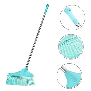 BCOATH Kitchen Brooms for Sweeping Indoor Room Cleaning Broom Home Broom Long Handle Cleaning Broom Hair Cleaning Broom Flooring Cleaning Broom for Floor Stainless Steel Sky-Blue