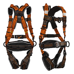 Malta Dynamics Razorback Elite MAXX Sternal D-Ring Safety Harness Fall Protection, Aluminum Quick Connect Buckles, Sewn-In Safety Belt, Small-Medium Option