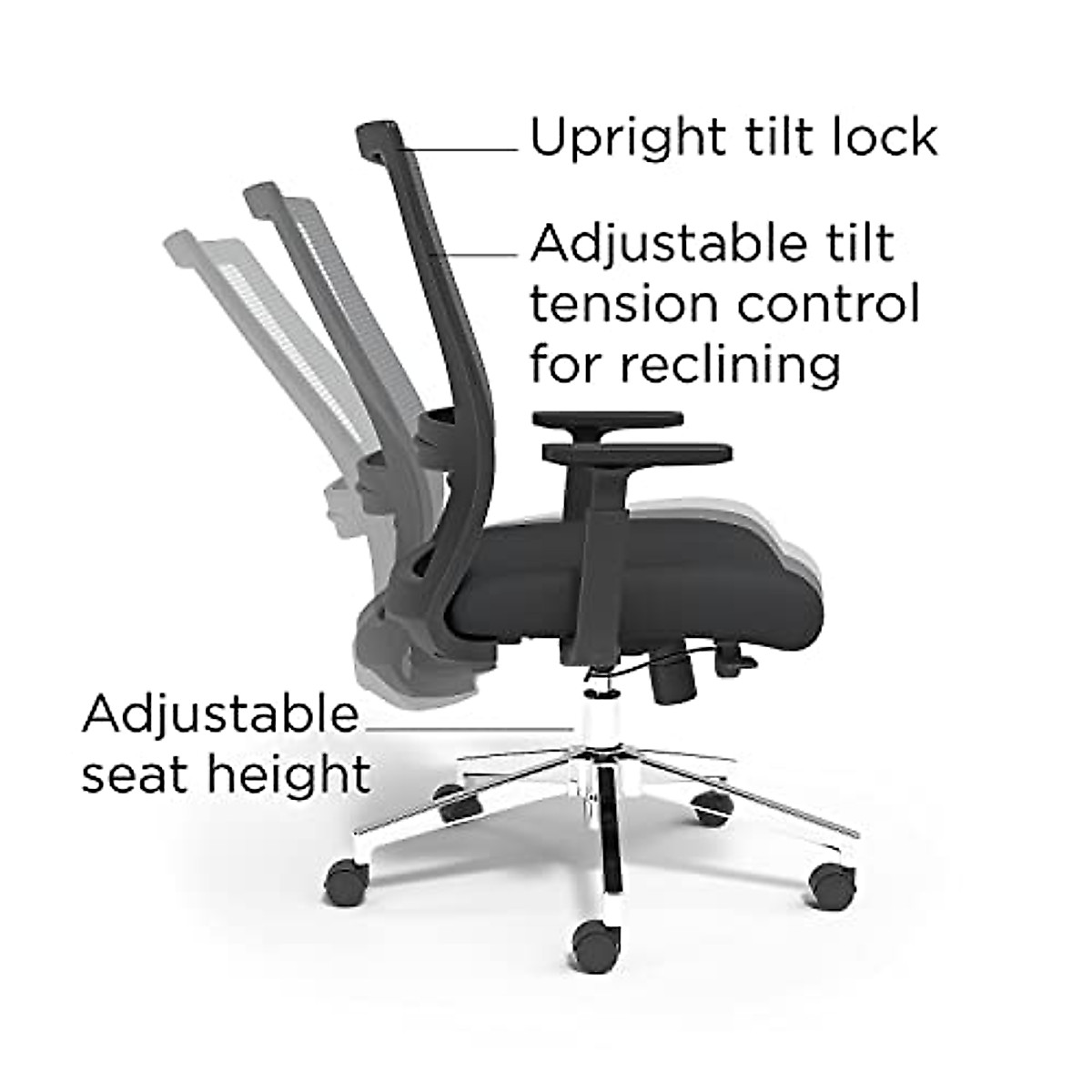 STAPLES Union & Scale 24328573 Marrett Mesh and Fabric Task Chair Black (53249)
