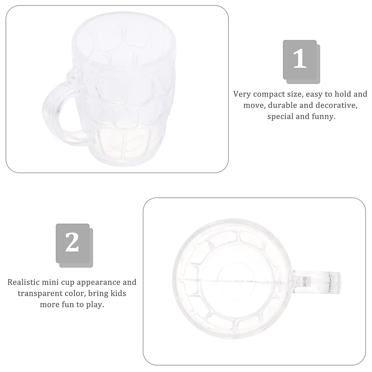Gadpiparty Plastic Shot Glasses 20pcs Transparent Beer Mugs Mini Shot Glasses Clear Tiny Wine Cups Beer Mugs Shot Beverage Tasting Cups for Beer Sports Food Samples Wedding Party Favors Beer Glasses