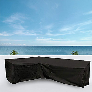 FLR Patio Furniture Cover 117x117Inches V Shaped Sectional Sofa Cover Waterproof Dustproof Furniture Protection Corner Sofa Cover for Outdoor Indoor Veranda