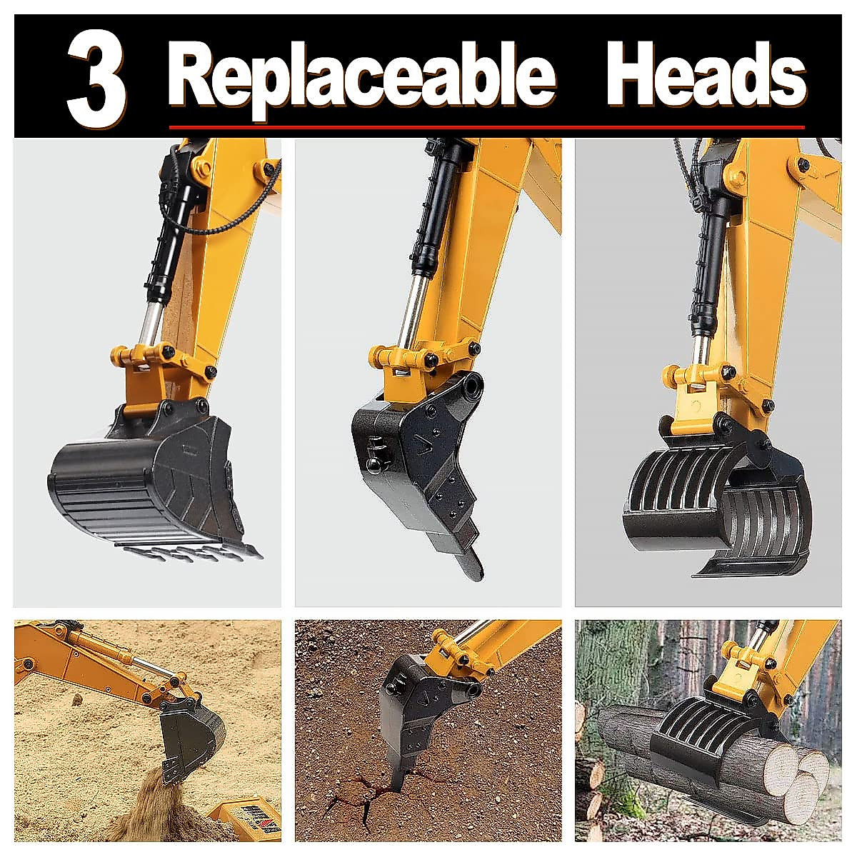 Huina RC Excavator for adults1580 Hobby Remote Control V4 Full Metal RC Excavator Adult huina 580 Construction Vehicle Professional Remote Control Tractor (2 Batteries)