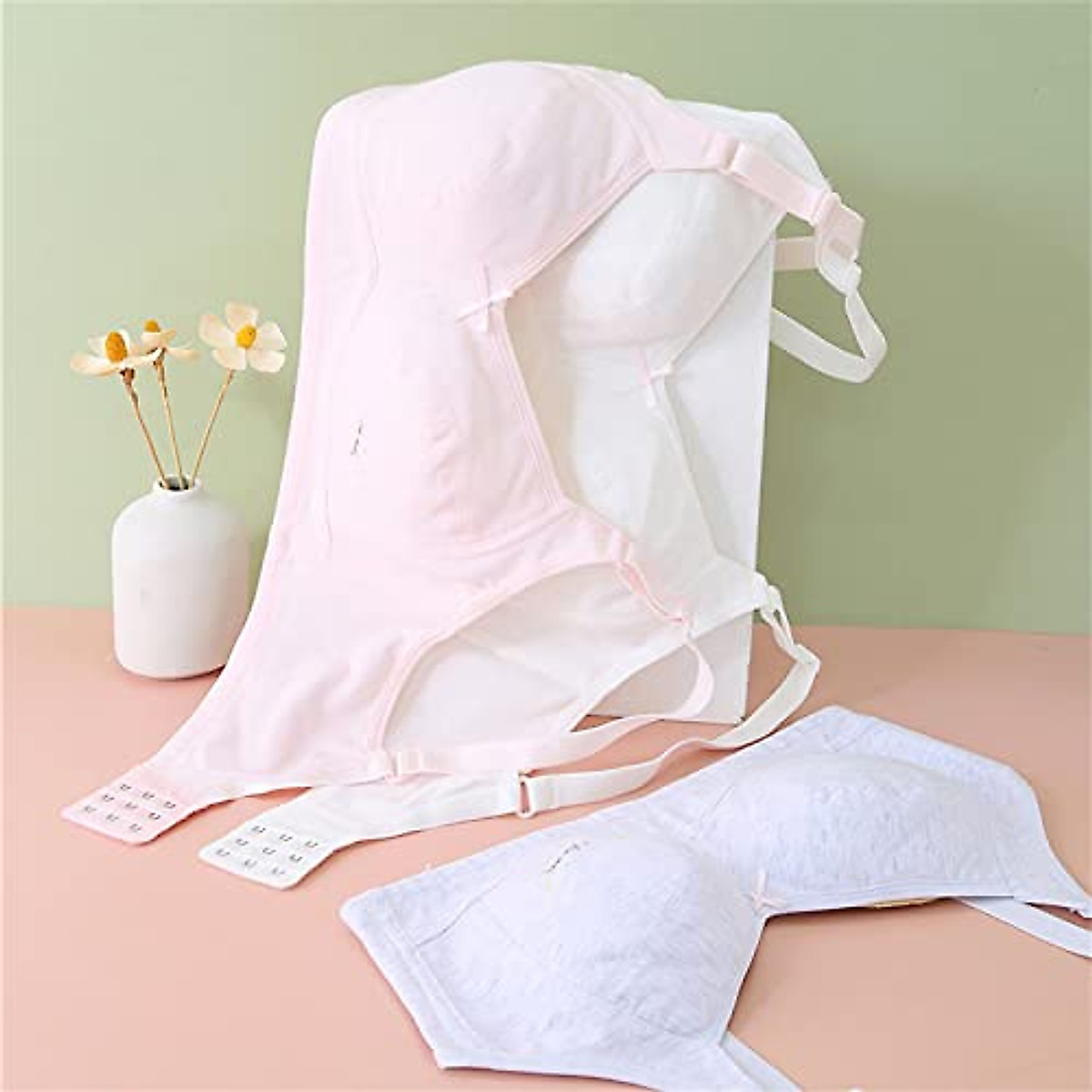 Mercatoo Teen Girl Underwear Size 14 Teen Girls Seamless Training Bras Adjustable Straps Sports Bras Girl's ComfortFlex Fit (Pink, L)