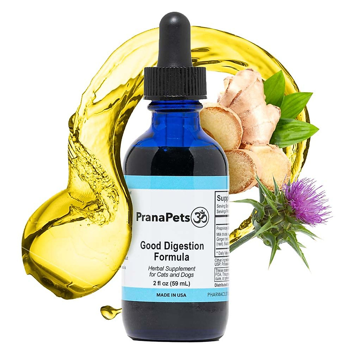 Prana Pets Good Digestion Formula Digestive Aid for Dogs & Cats | Naturally Promotes Healthy Digestion in Pets | Herbal Formula Safely Helps to Soothe Stomach & Digestive Tract Inflammation