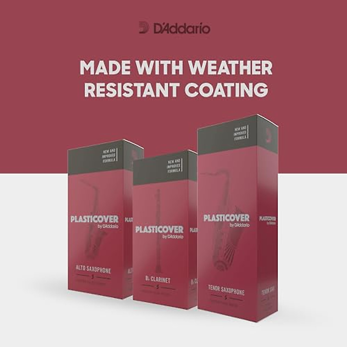 D’Addario Woodwinds Plasticover Soprano Sax Reeds, Strength 2.5, 5-pack